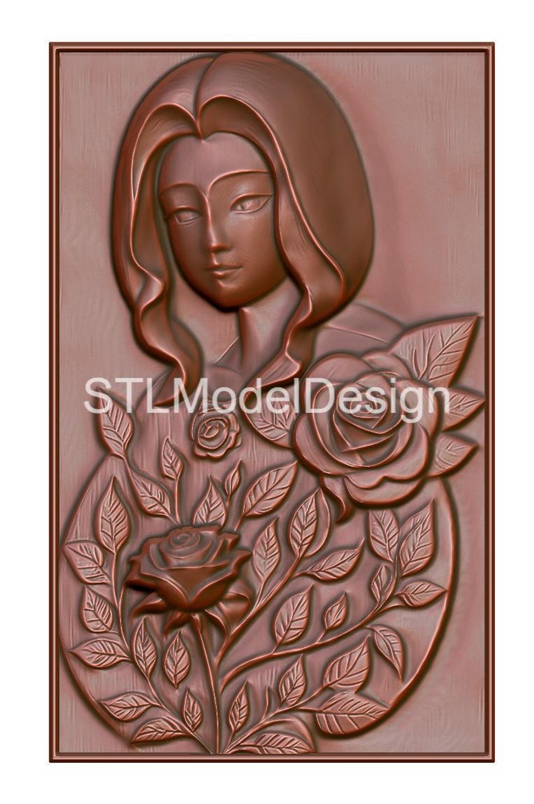 Japanese Girl 3d Model Stl File For Cnc Carving 3d Printing And Cnc Router Instant Digital