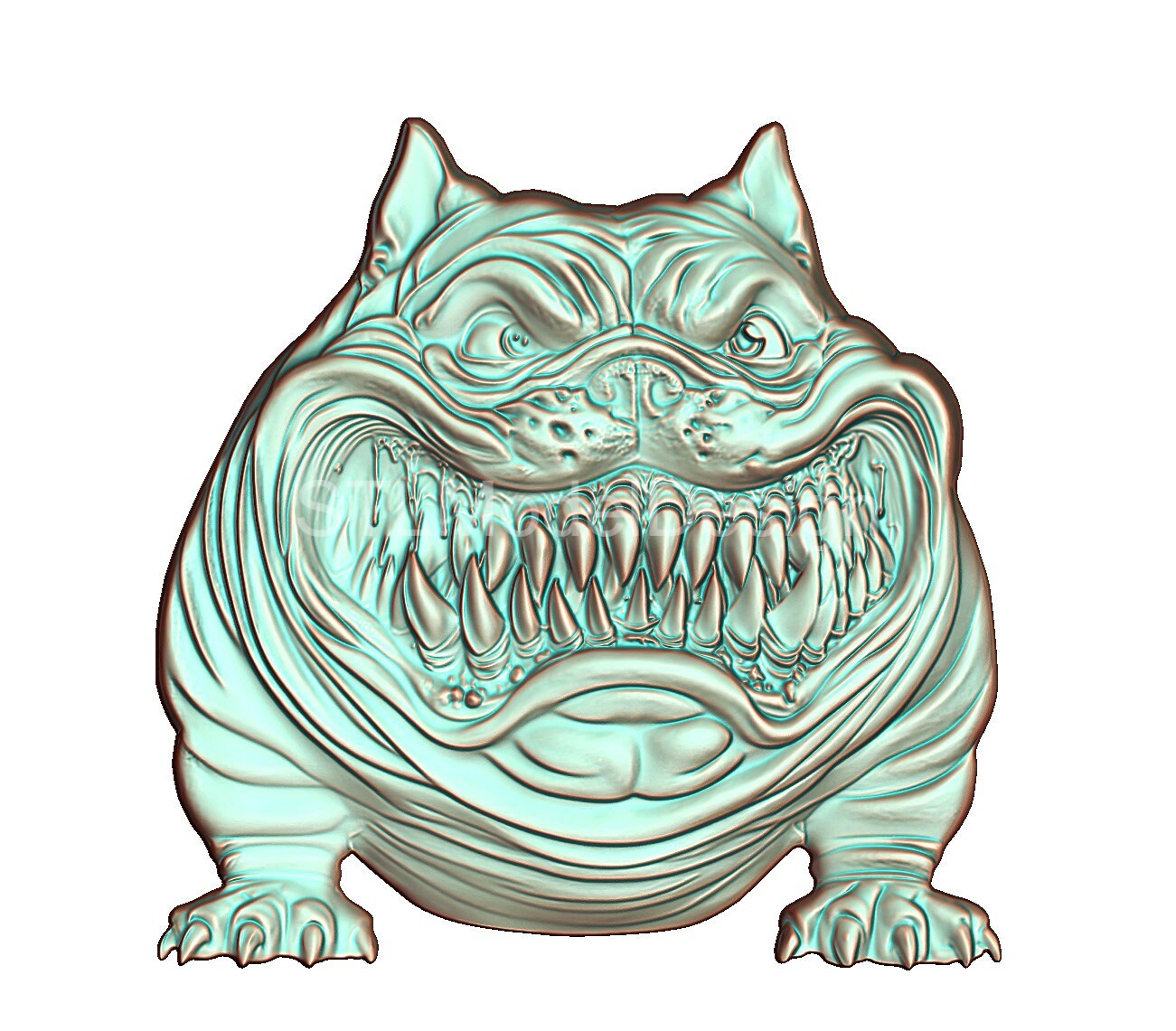 Angry Bulldog 3D Model STL File for CNC Router, Laser Engraving & 3D ...