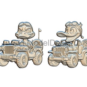Duck in Jeep 3D Model STL File: CNC Router, Laser, 3D Printing (digital ...