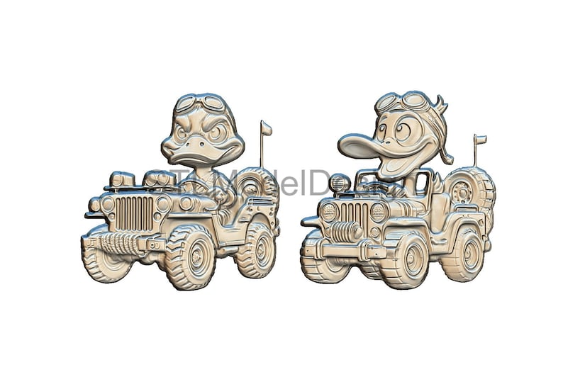 Duck in Jeep 3D Model STL File: CNC Router, Laser, 3D Printing (digital ...