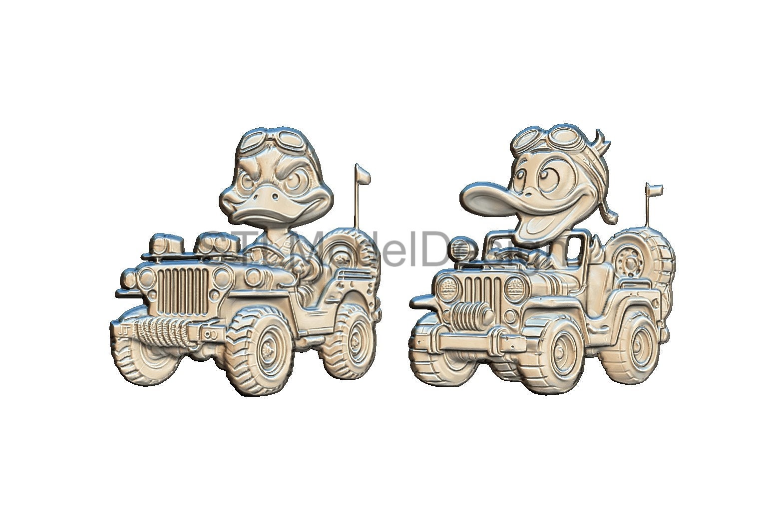 Duck in Jeep 3D Model STL File: CNC Router, Laser, 3D Printing (digital ...