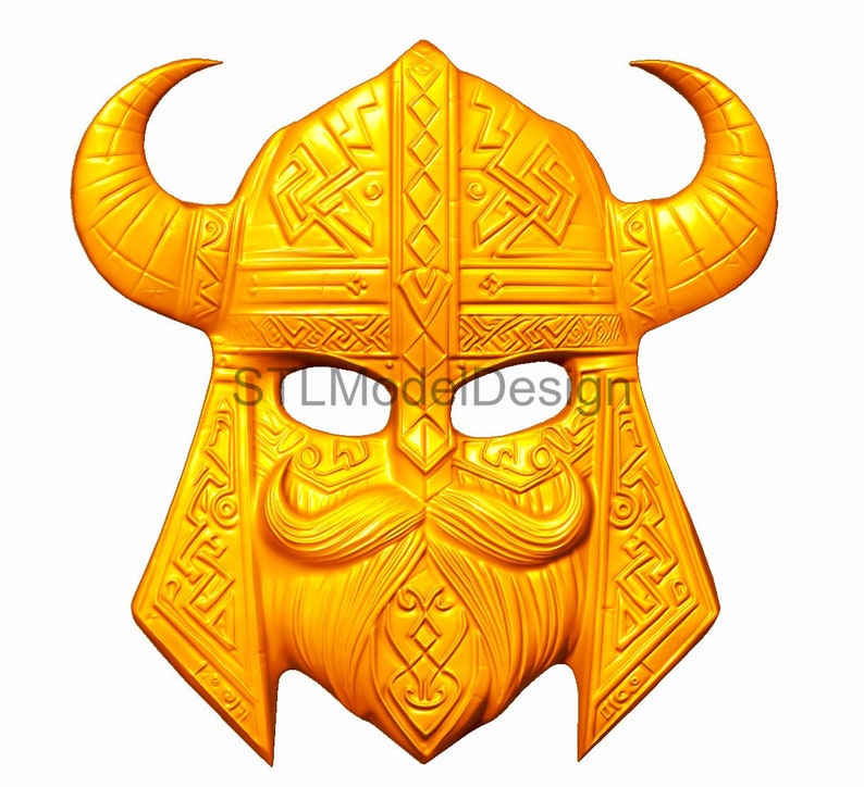 Viking Warrior Mask 3D Model STL File: CNC Carving & 3D Printing ...