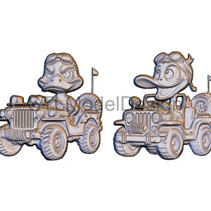 Duck in Jeep 3D Model STL File: CNC Router, Laser, 3D Printing (digital ...