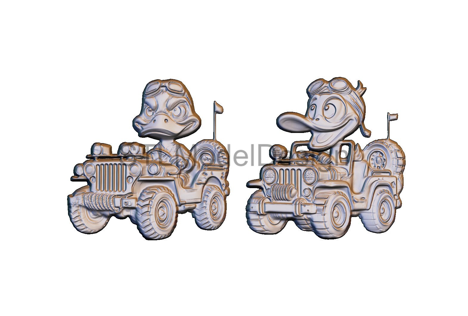 Duck in Jeep 3D Model STL File: CNC Router, Laser, 3D Printing (digital ...