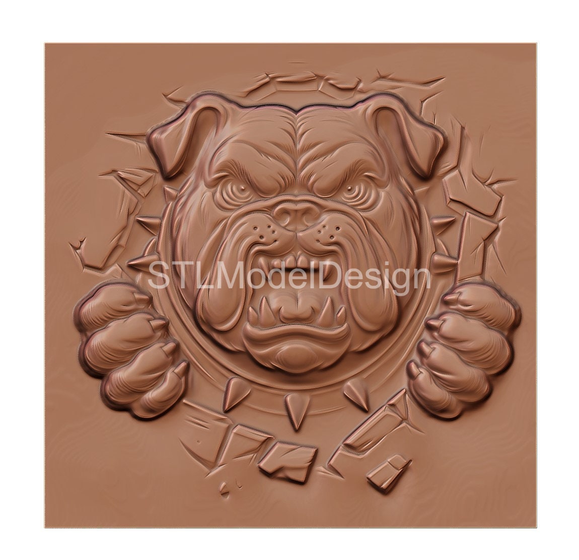 Bulldog Emblem 3D Model STL File for CNC Carving & 3D Printing ...