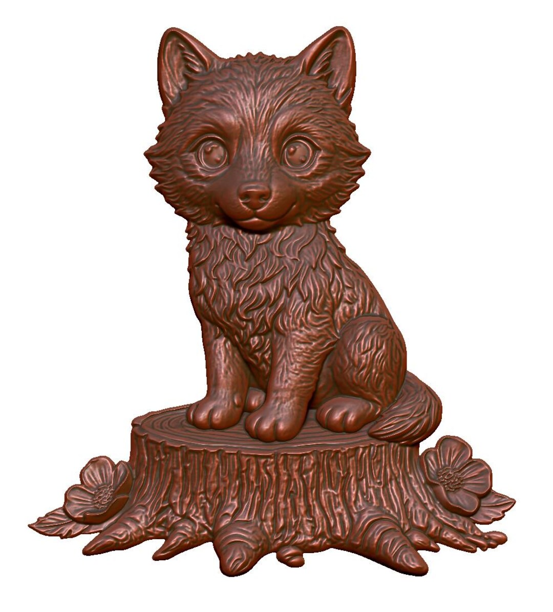 Fox on Stump 3D STL Model: CNC Router, Laser, 3D Printing (digital ...