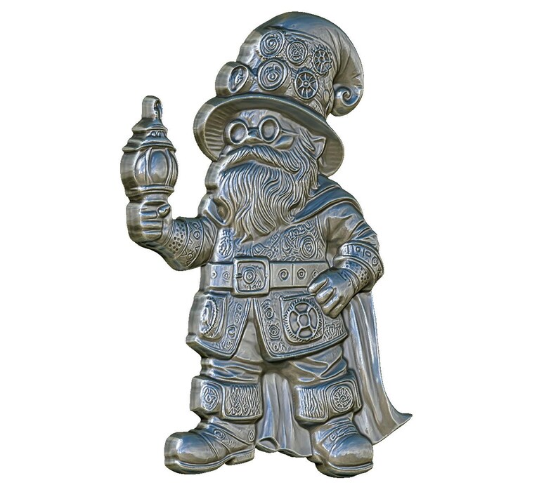 Steampunk Gnome 3D Model STL File for CNC Router, Laser Engraving & 3D ...