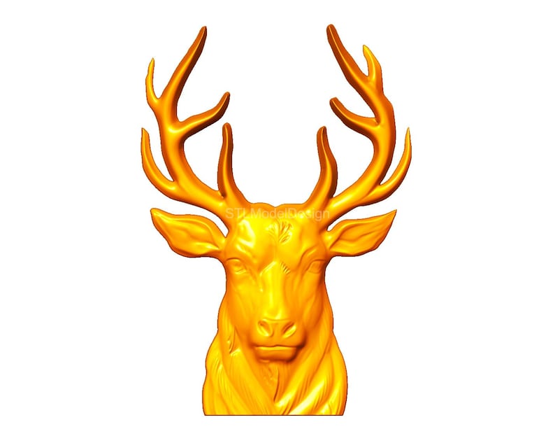 Majestic Deer Head 3D Model STL File for CNC Router, Laser Engraving ...