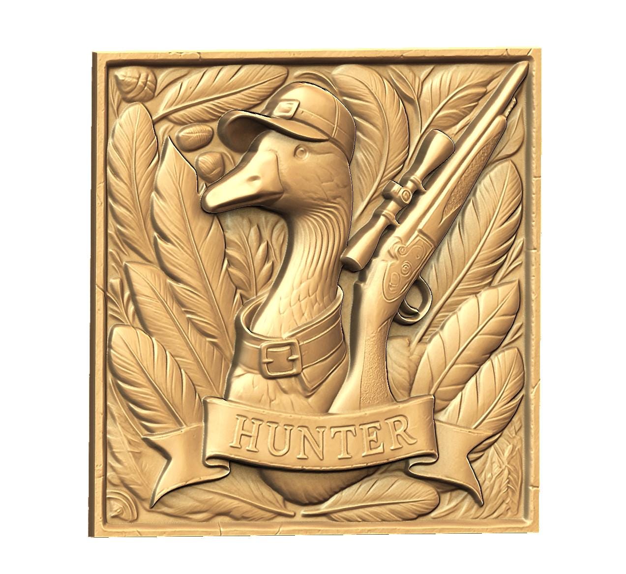 Hunter Duck Wall Decor 3D Model STL File for CNC Router, Laser ...