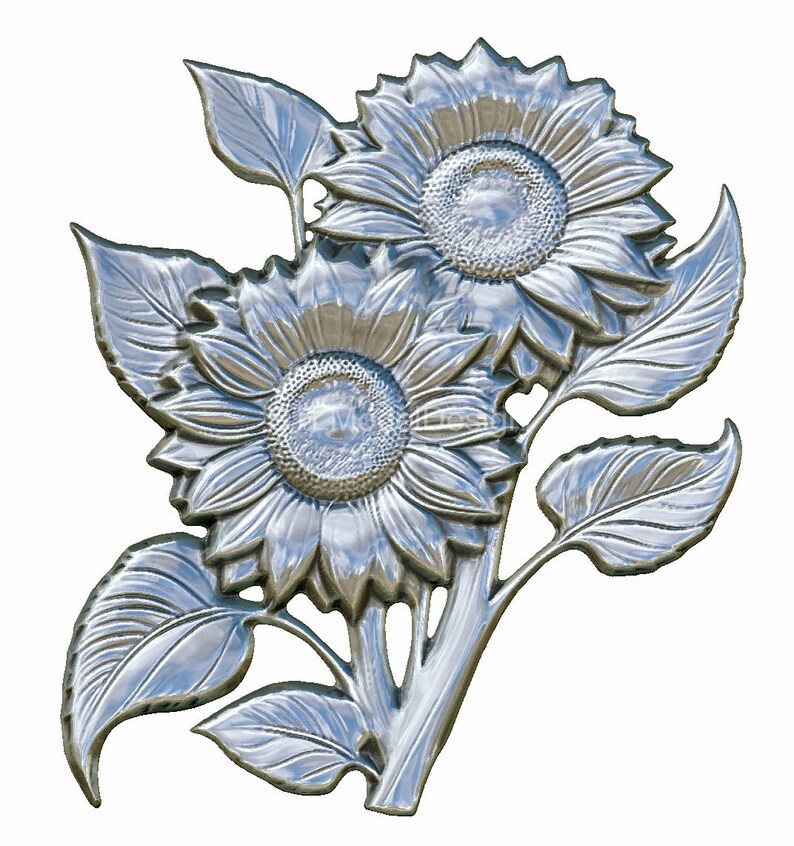 Sunflower Bouquet 3D Model STL File for CNC Carving & 3D Printing ...