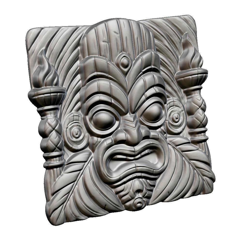 Tribal Tiki Mask 3D Model STL File: CNC Router, Laser, 3D Printing ...