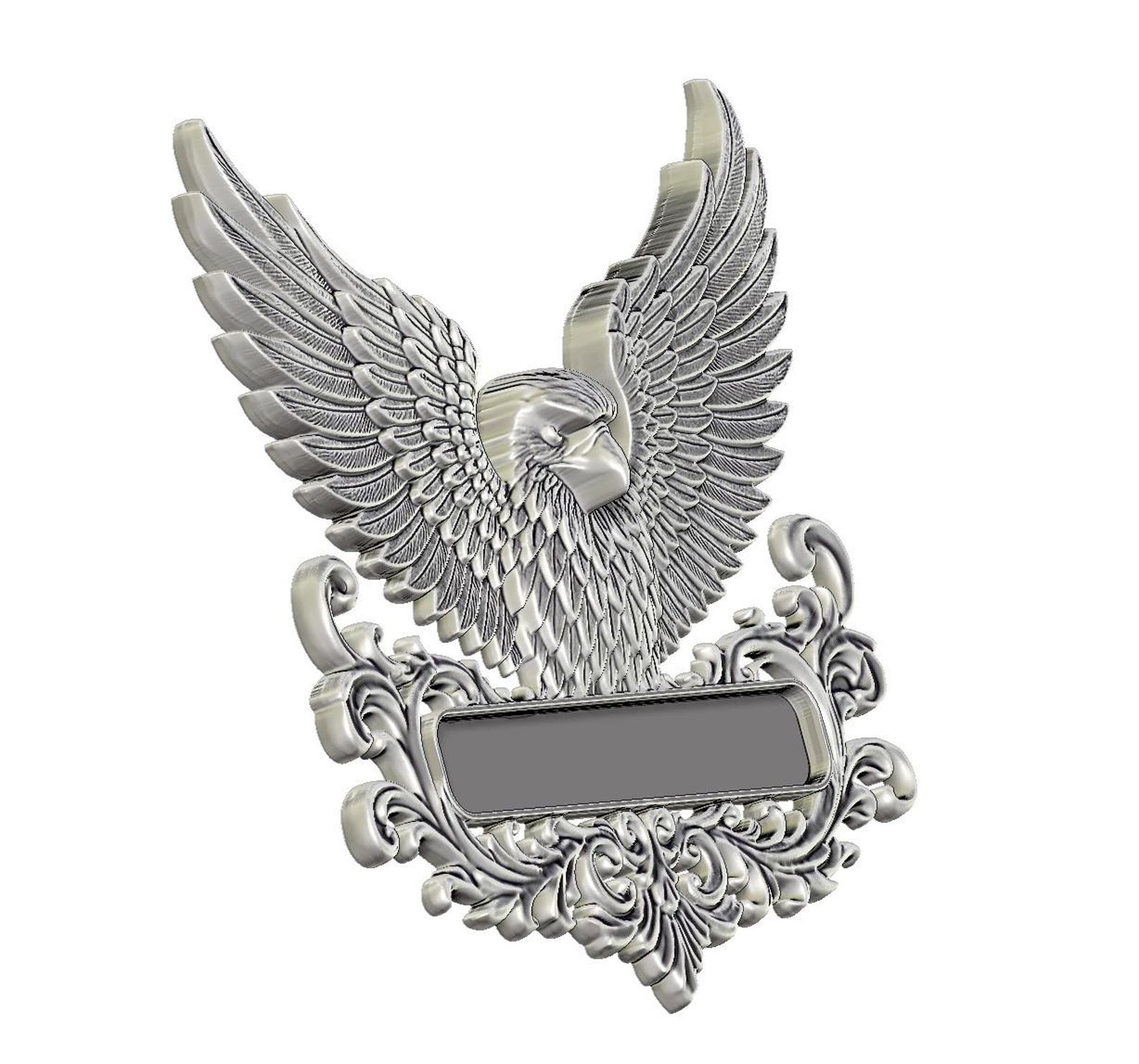 Eagle Crest 3D STL Model: CNC Router, Laser Engraving, 3D Printing ...