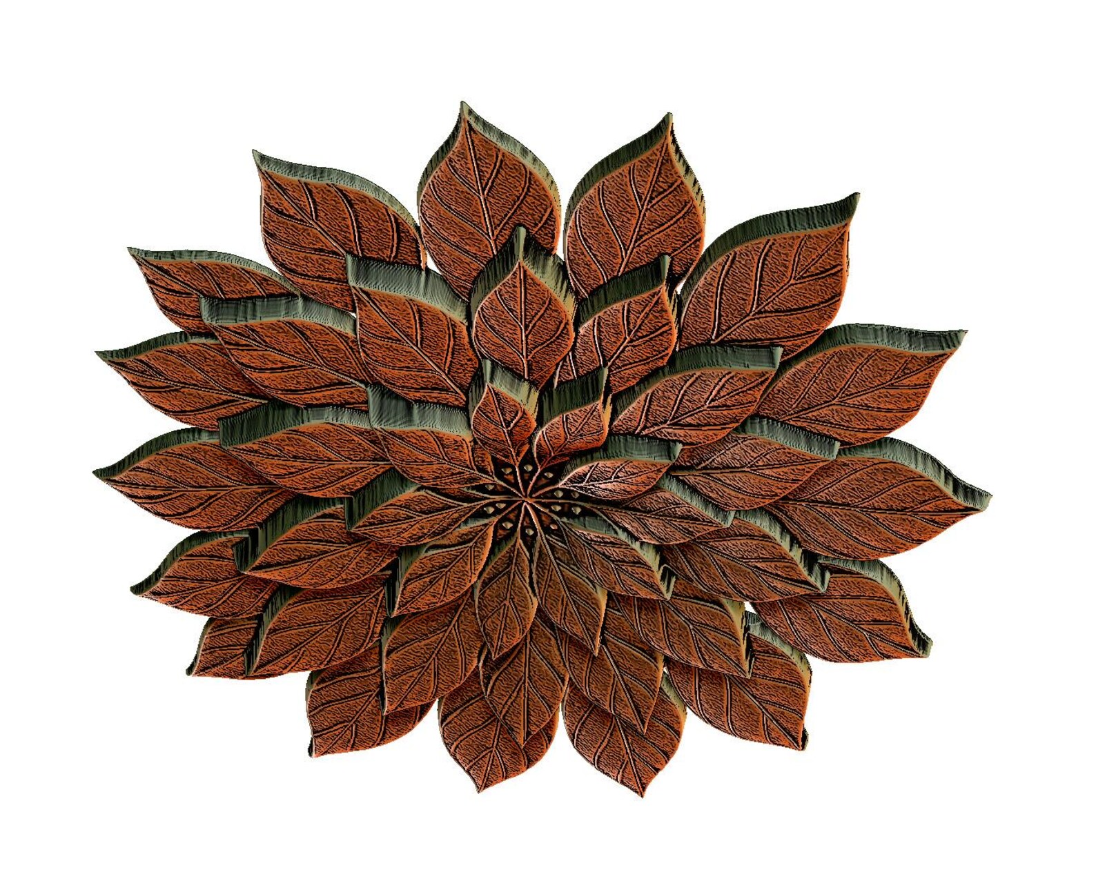 Leaf Mandala 3D Model STL File: CNC Router, Laser Engraving, 3D ...