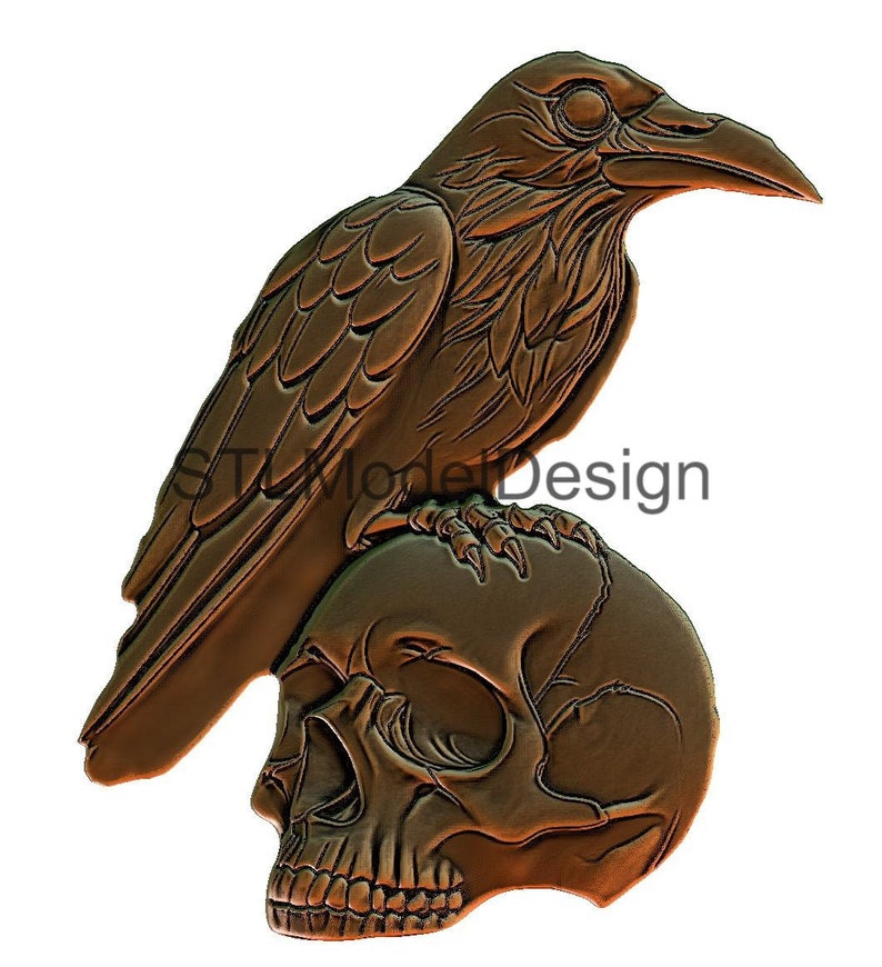 Raven's Perch 3D Model STL File for CNC Carving & 3D Printing - Instant ...