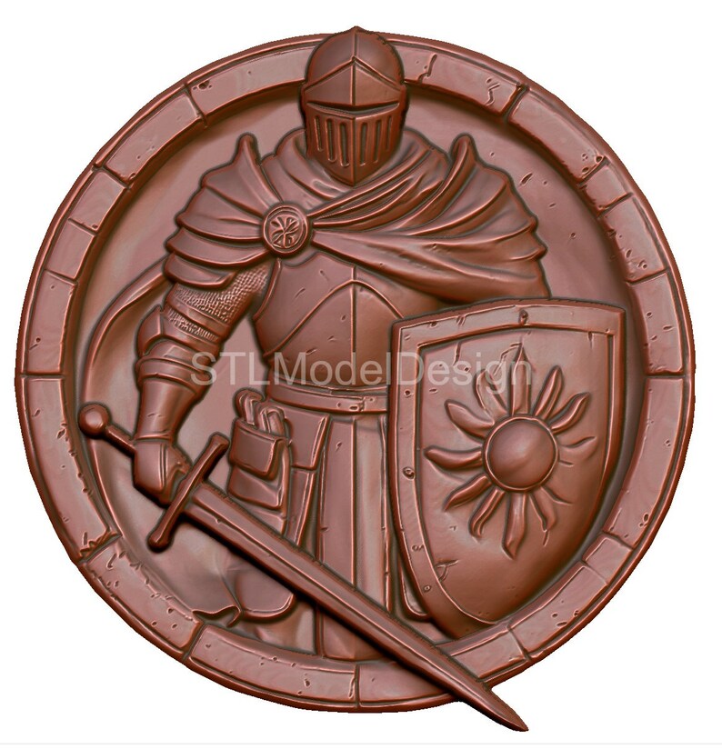 Valiant Knight Armor Relief 3D Model STL File for CNC Router, Laser ...