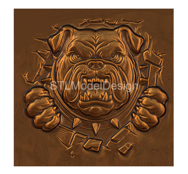 Bulldog Emblem 3D Model STL File for CNC Carving & 3D Printing ...