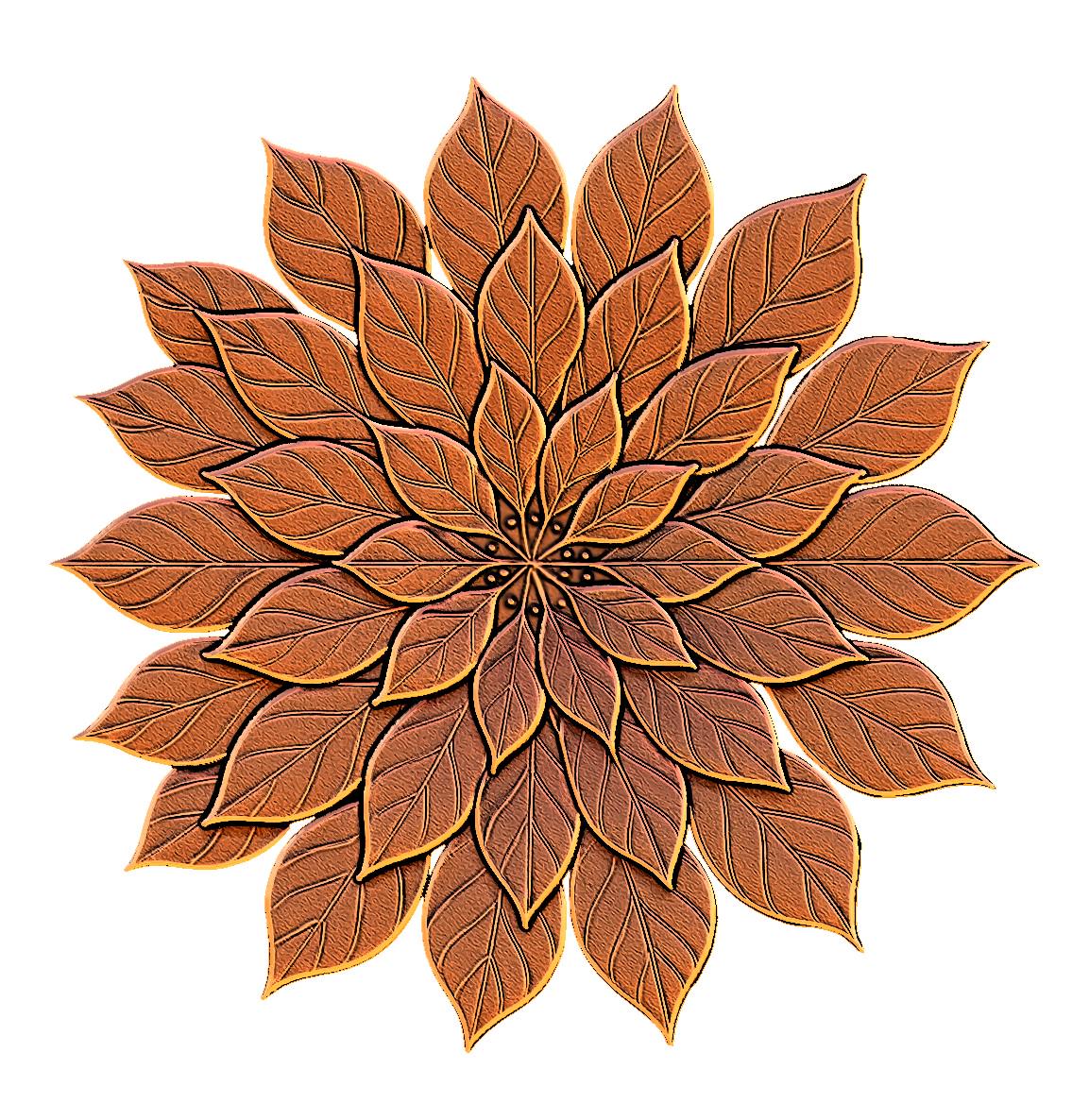 Leaf Mandala 3D Model STL File: CNC Router, Laser Engraving, 3D ...
