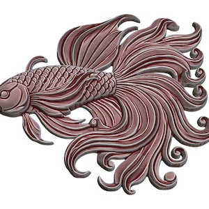 Elegant Koi Fish 3D STL Model: CNC Router, Laser, 3D Printing (digital ...