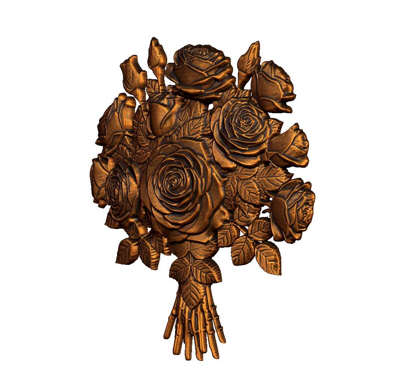 Rose Bouquet 3D Model STL File: CNC, Laser Cut, 3D Printing (digital ...