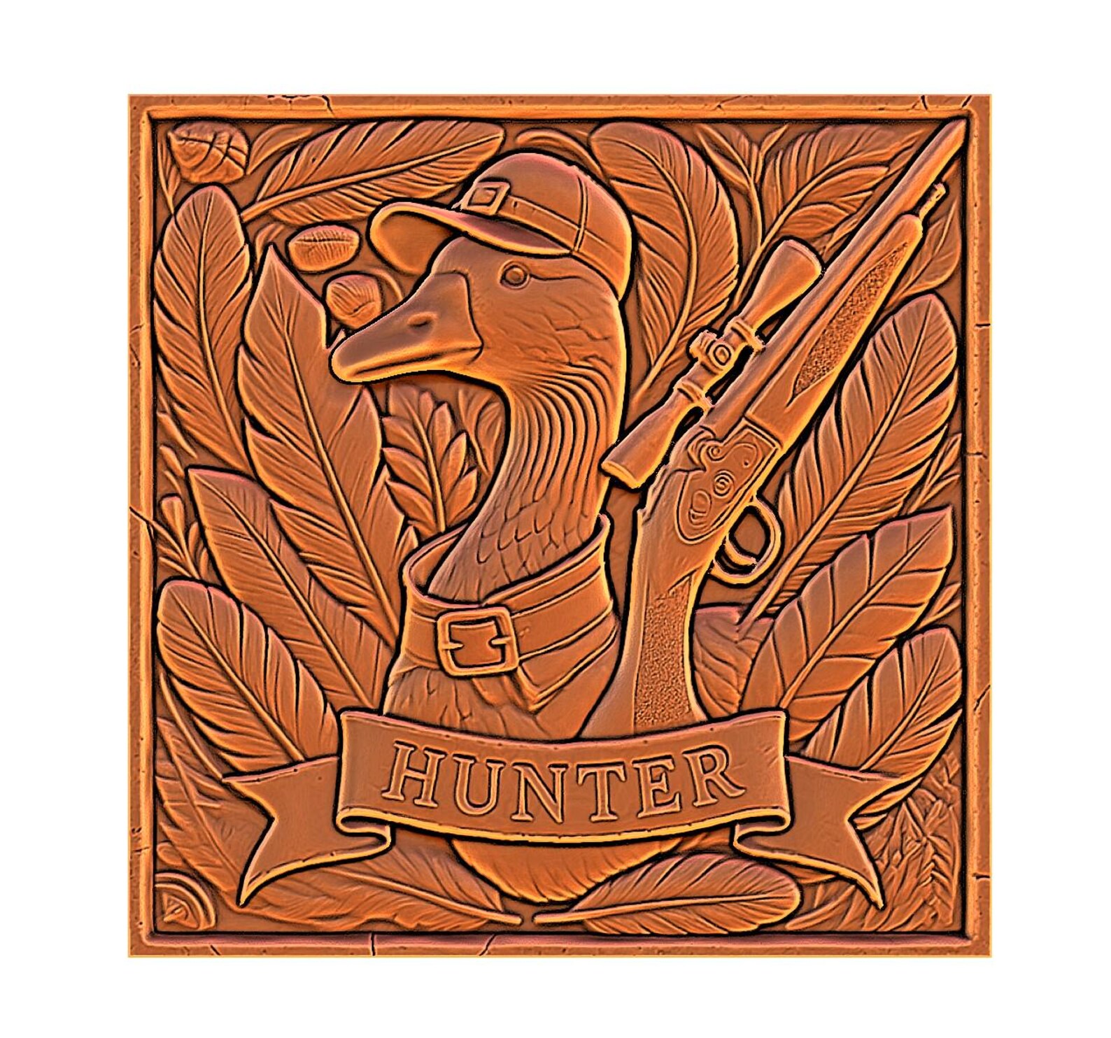Hunter Duck Wall Decor 3D Model STL File for CNC Router, Laser ...