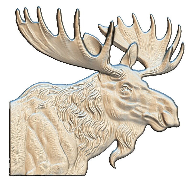 Majestic Wilderness Moose 3D Model STL for CNC Router, Laser Engrave ...