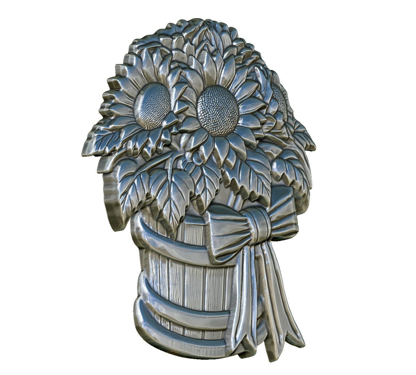 Sunflower Bouquet Decorative 3D Model STL File for CNC Router, Laser ...