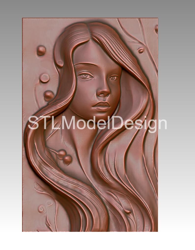Cute Girl 3d Model Stl File For Cnc Carving Cnc Router And 3d Printing