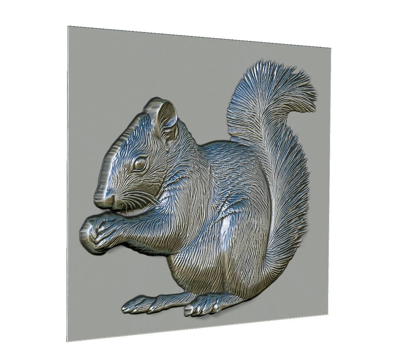 Realistic Wood Squirrel 3D Model STL File: CNC, Laser, 3D Printing ...