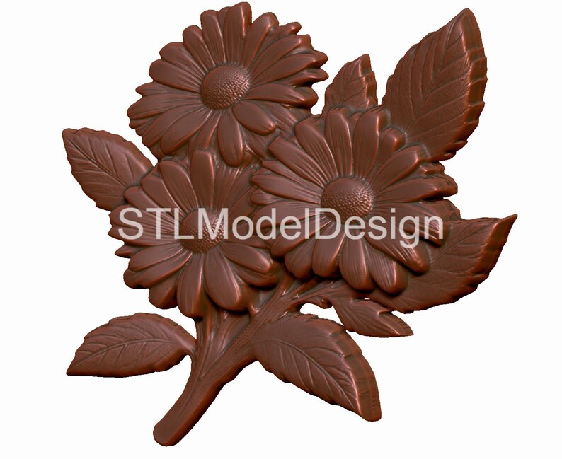 Daisy Delight 3D Model STL File for CNC Carving & 3D Printing - Instant ...