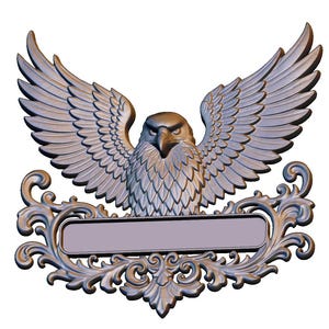 Eagle Crest 3D STL Model: CNC Router, Laser Engraving, 3D Printing ...