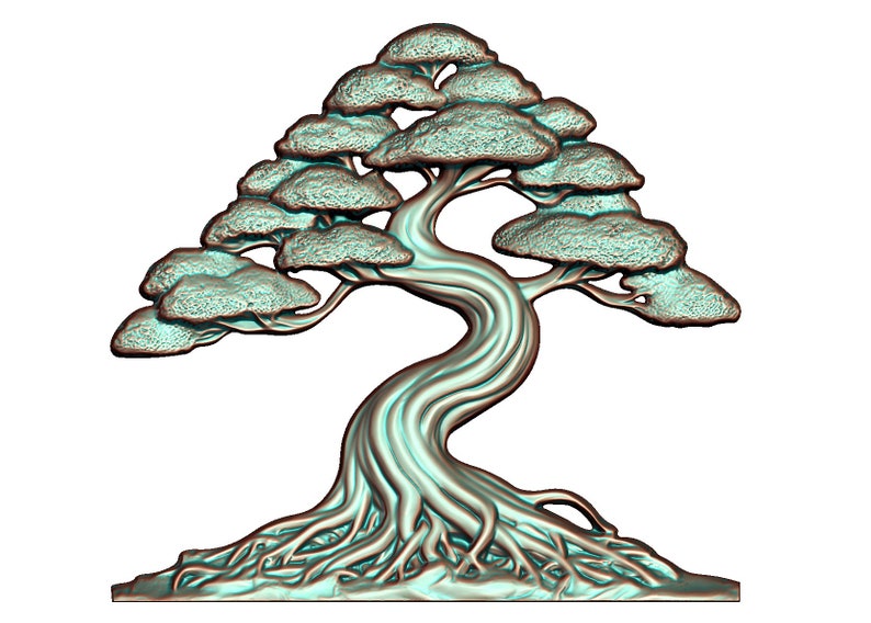 Bonsai Tree 3D Model STL File: CNC Router, Laser, 3D Printing (digital ...
