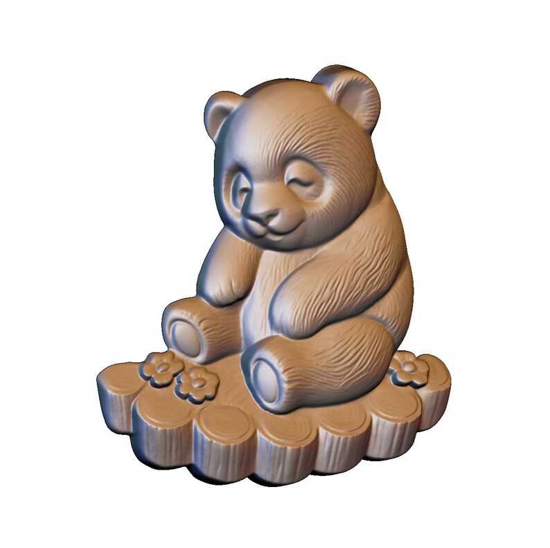 Adorable Panda Figure 3D Model STL File for CNC Router, Laser Engraving ...