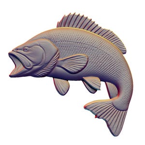 Largemouth Bass 3D Model STL File: CNC Router, Laser, 3D Printing ...