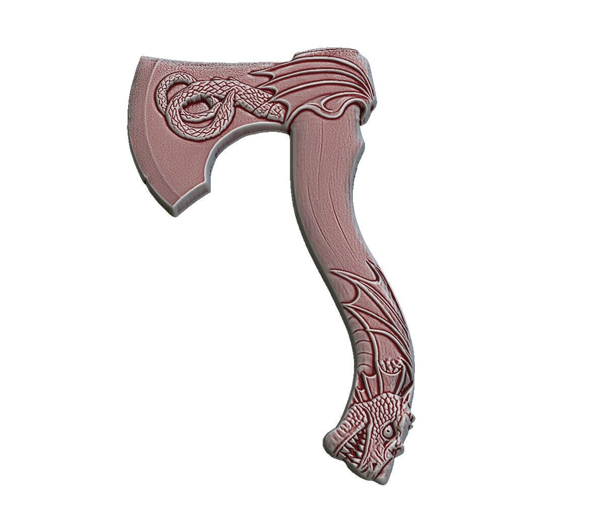 Dragon Axe 3D Model STL File: CNC, Laser, & 3D Printing (digital ...