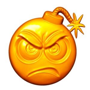 Angry Bomb Smiley 3D Model STL File for CNC Router, Laser Engraving ...