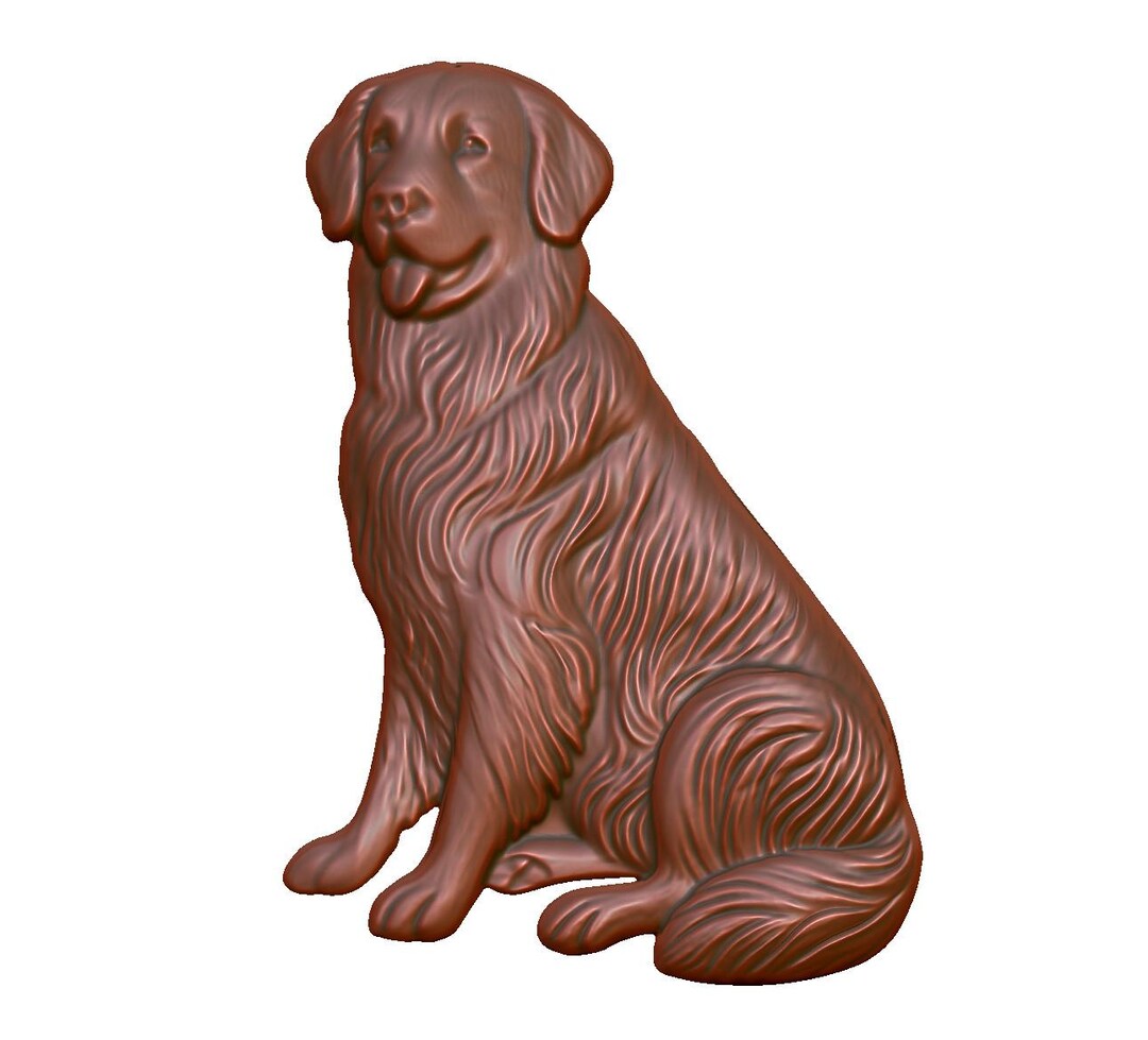 Golden Retriever 3D Model STL File: CNC Router, Laser, 3D Printing ...