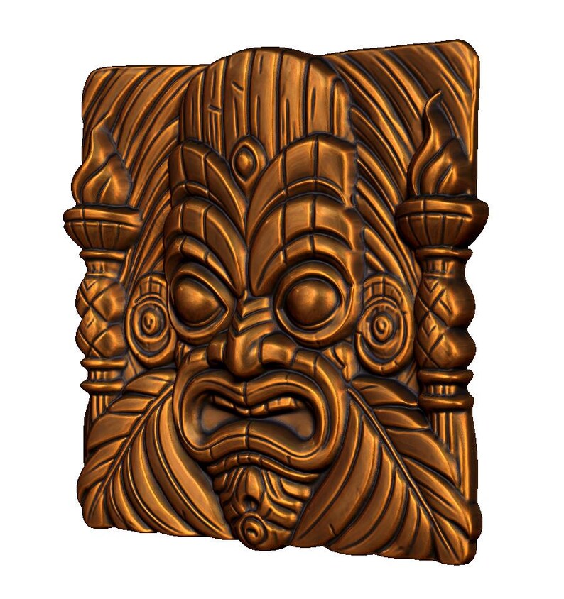 Tribal Tiki Mask 3D Model STL File: CNC Router, Laser, 3D Printing ...