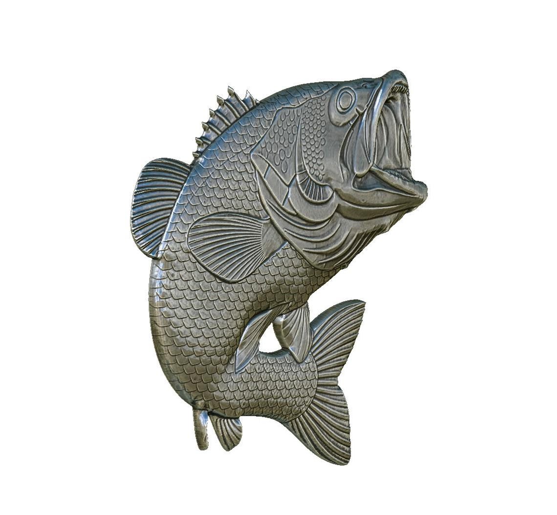 Bass Fish 3D Model STL File: CNC Router, Laser Engraving, 3D Printing ...