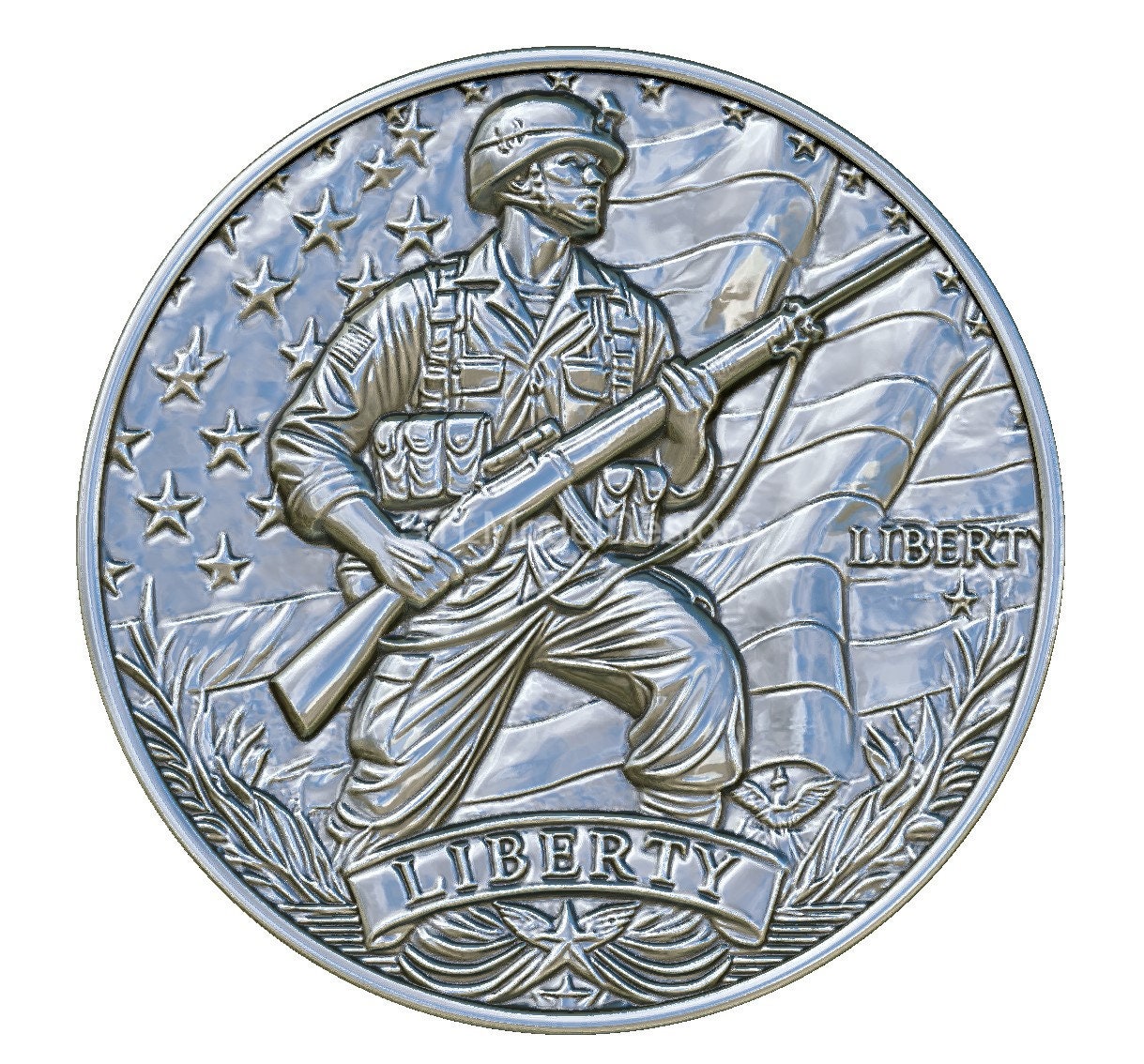 Liberty Soldier 3D Model STL File for CNC Router, Laser Engraving & 3D ...