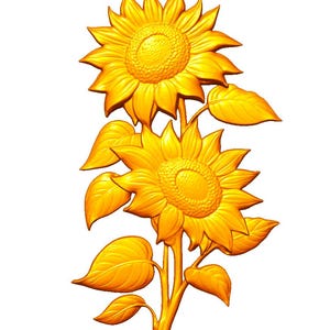 Sunflower 3D Model STL File: CNC Router, Laser Engraving, 3D Printing ...