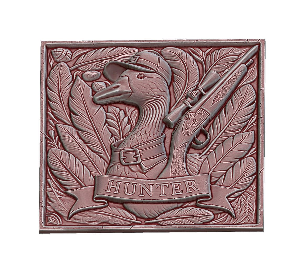 Hunter Duck Wall Decor 3D Model STL File for CNC Router, Laser ...