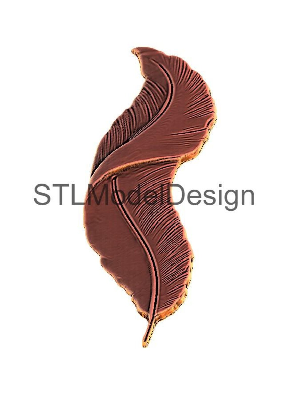 Graceful Feather 3D Model STL File for CNC Carving & 3D Printing ...