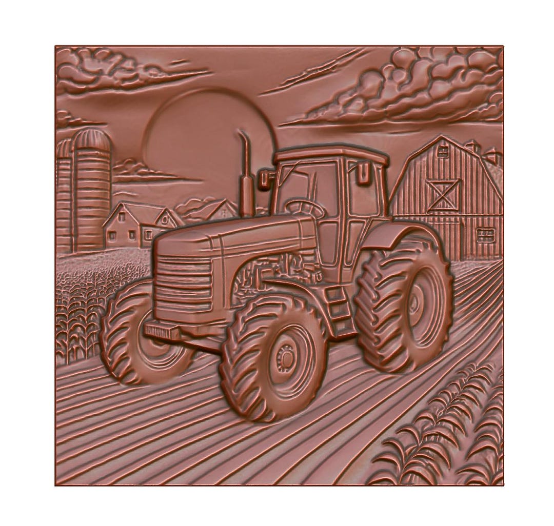 Farm Tractor Scene 3D Model STL File: CNC Router, Laser, 3D Printing ...
