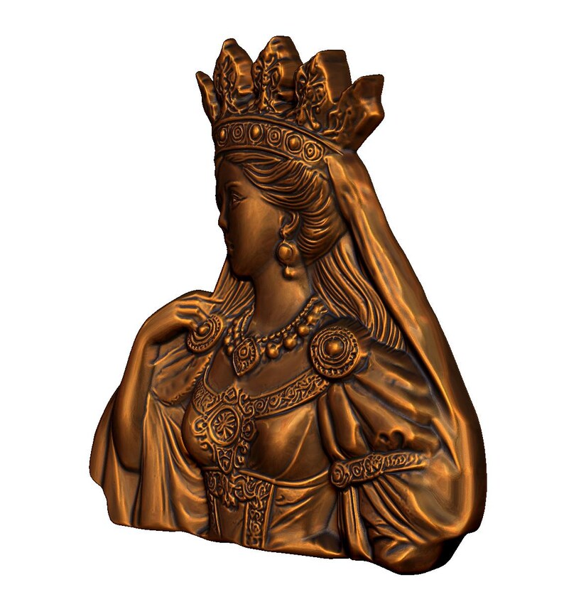 Queen Bust 3D Model STL File for CNC Router, Laser Engraving & 3D ...