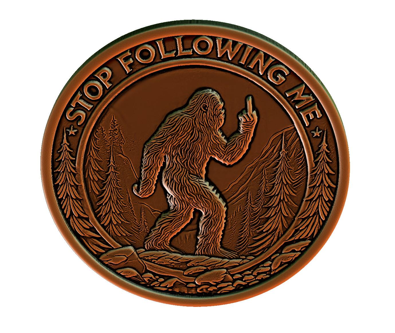 Bigfoot Stop Following Me 3D Model STL File, CNC Router, Laser ...
