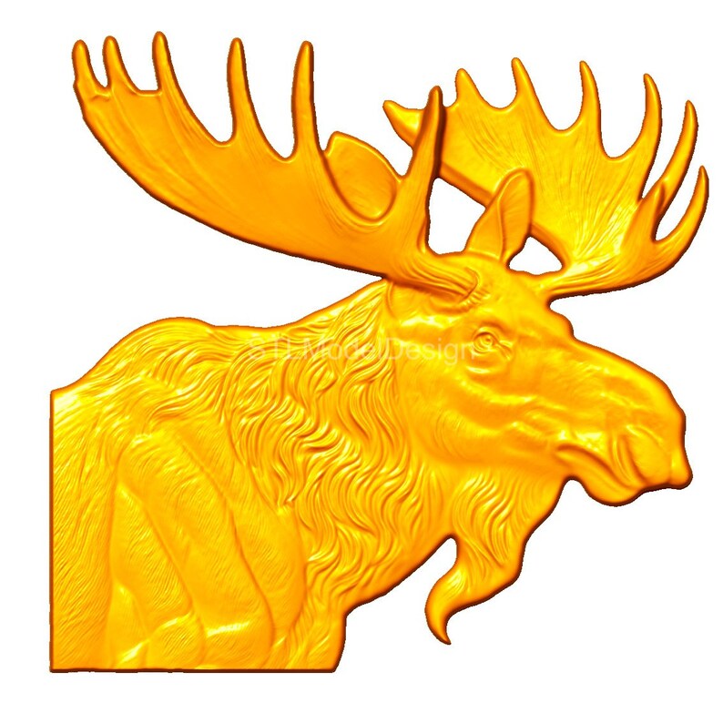 Majestic Wilderness Moose 3D Model STL for CNC Router, Laser Engrave ...