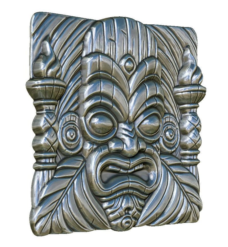 Tribal Tiki Mask 3D Model STL File: CNC Router, Laser, 3D Printing ...