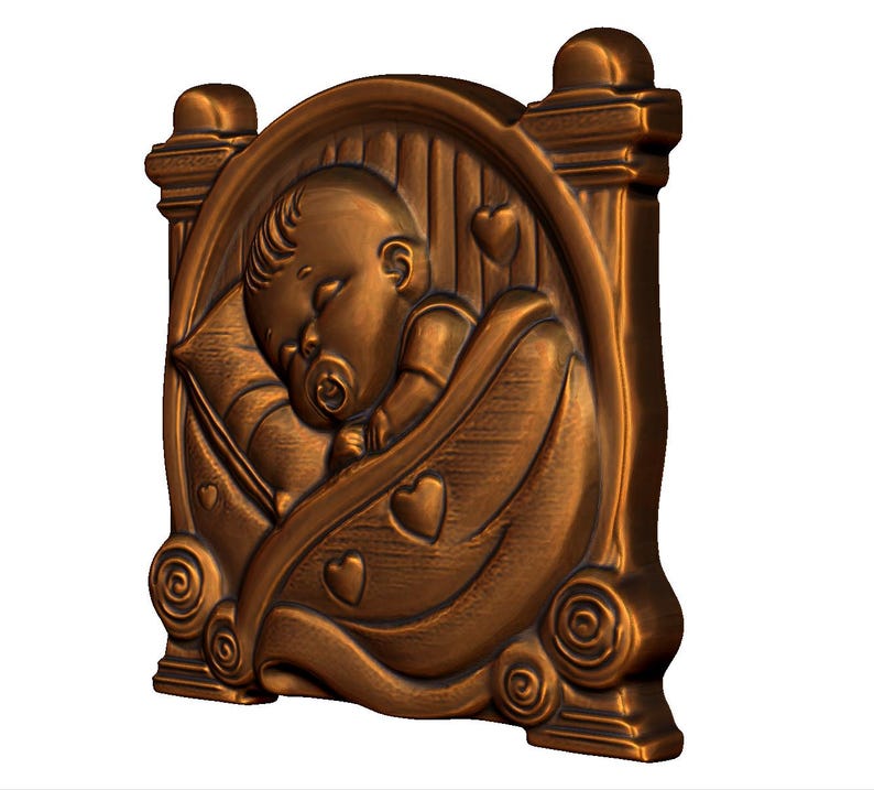 Sleeping Baby 3D Model STL File: CNC Router, Laser Engraving, 3D ...