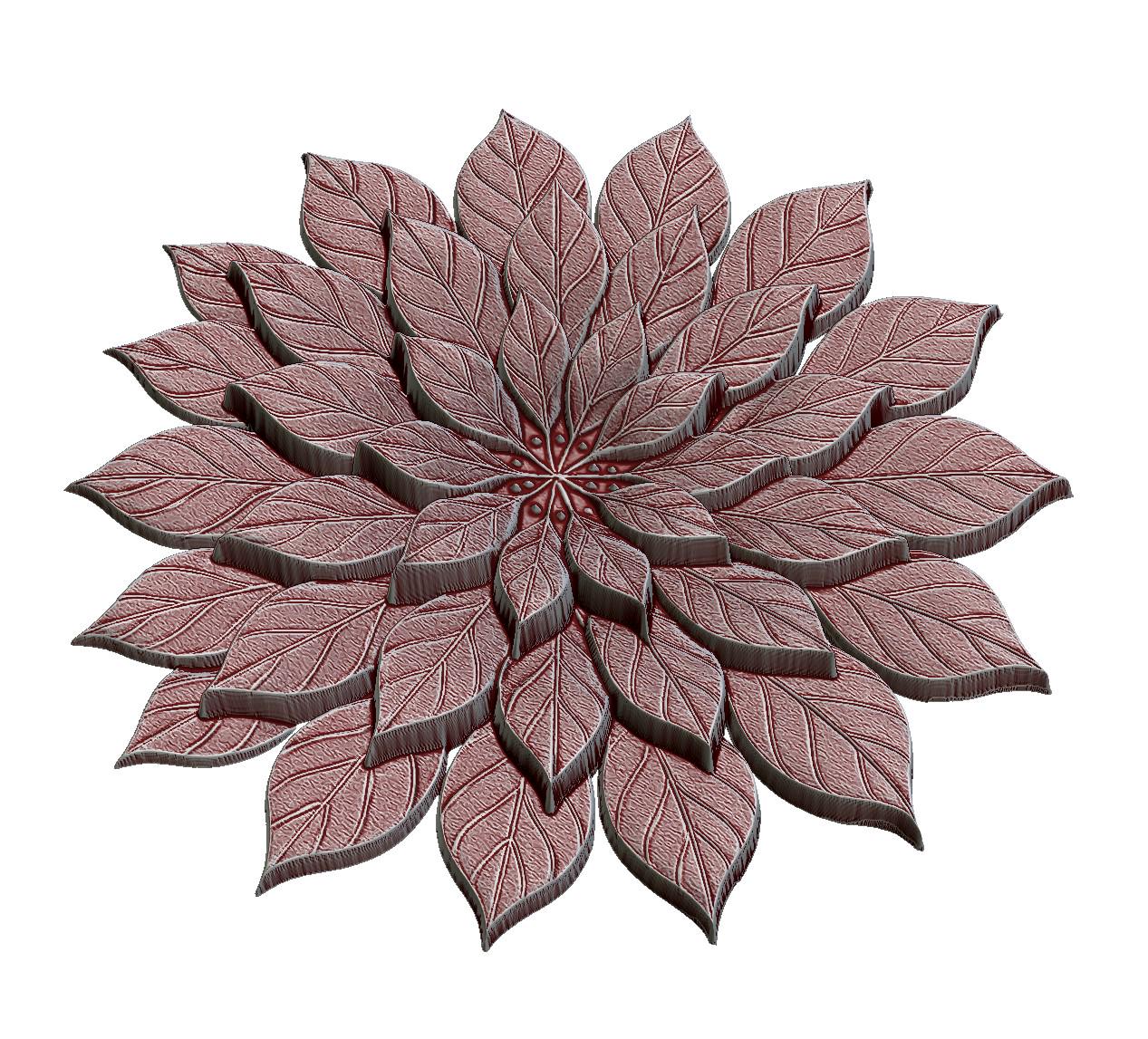 Leaf Mandala 3D Model STL File: CNC Router, Laser Engraving, 3D ...