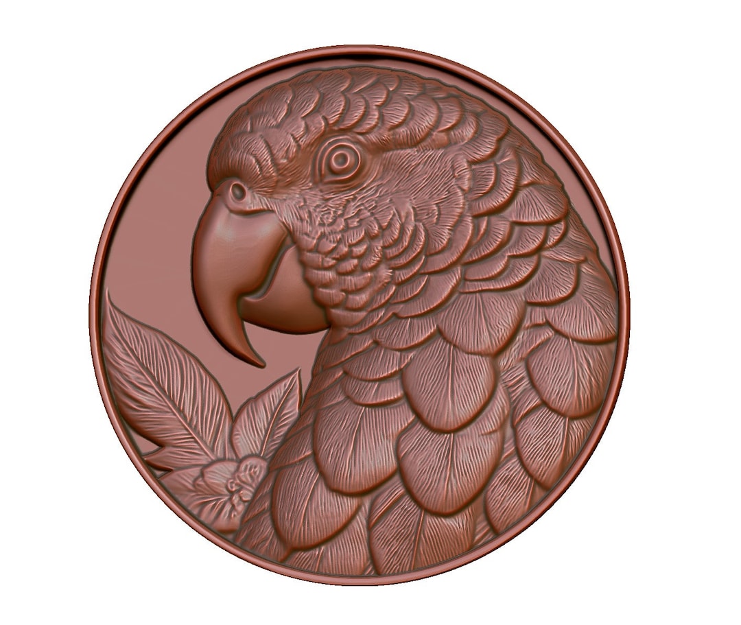 Majestic Parrot Decorative 3D Model STL File for CNC Router, Laser ...